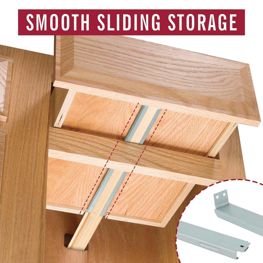 15-inch Basic Metal Drawer Slide, center under drawer track – Vintage ...